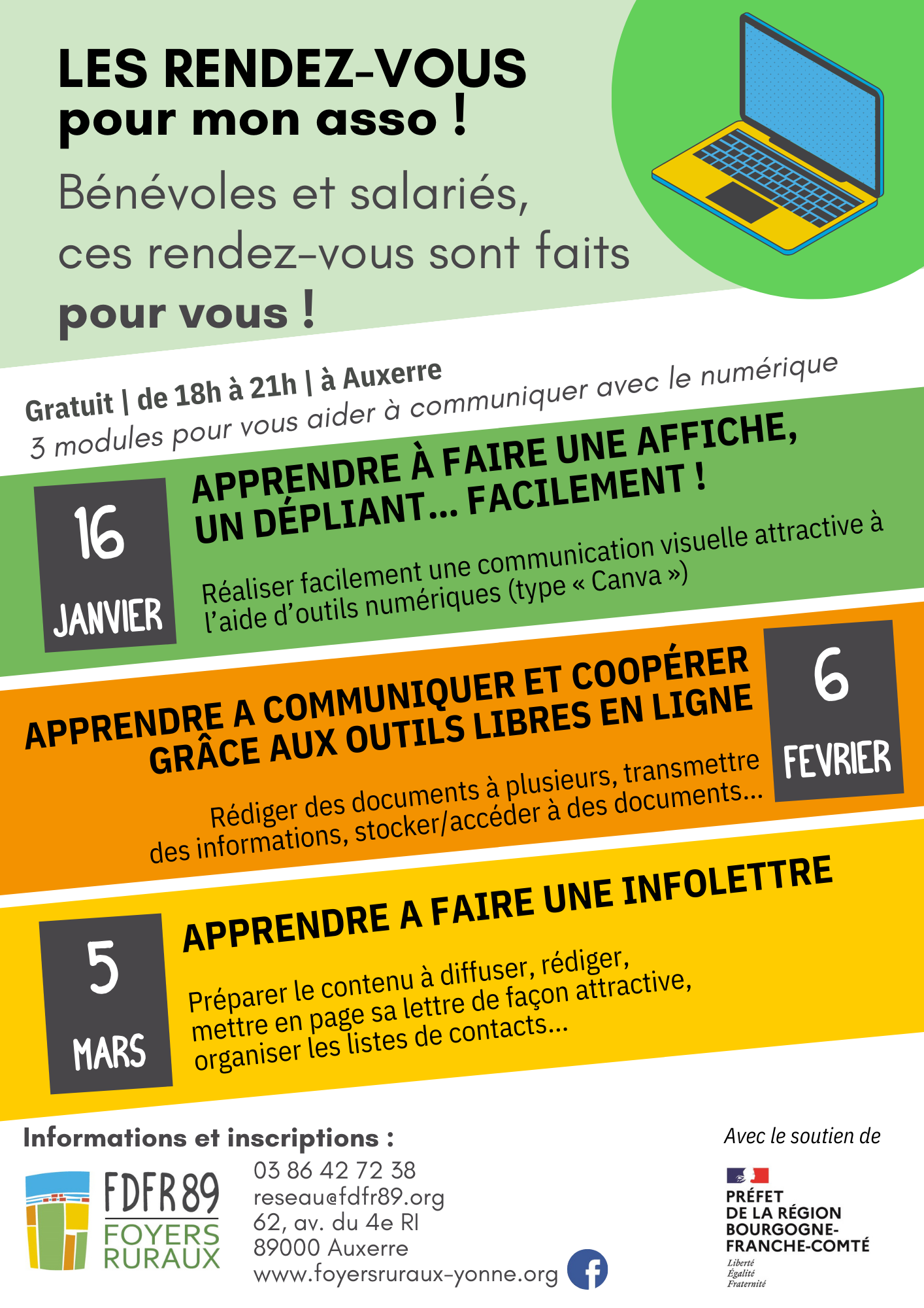 Formations pour les associations 2024 - FDFR 89